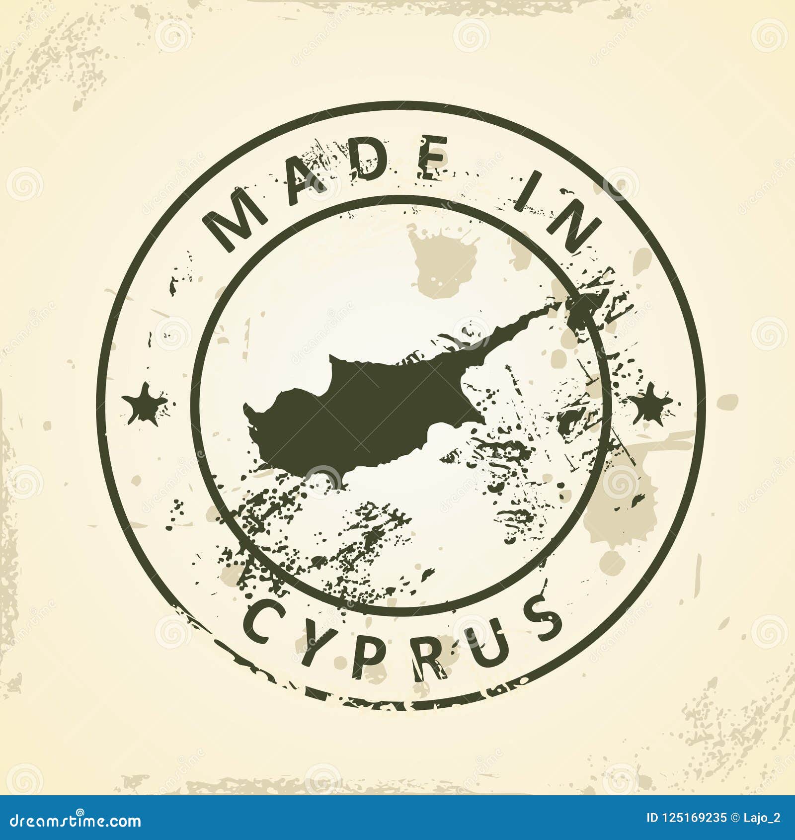 Stamp with map of Cyprus stock vector. Illustration of geography ...
