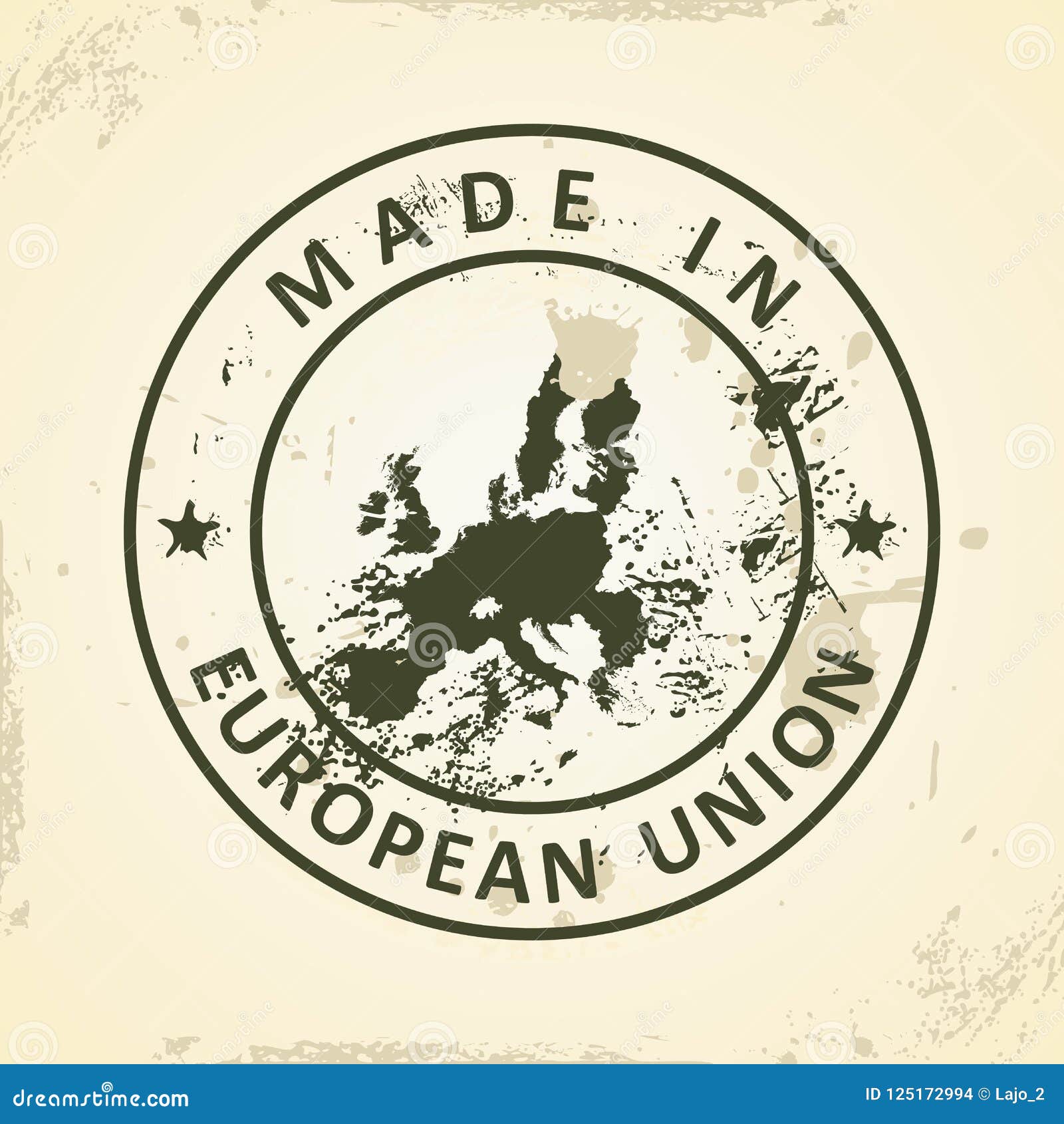 Stamp with Map of European Union 2015 Stock Vector - Illustration of ...