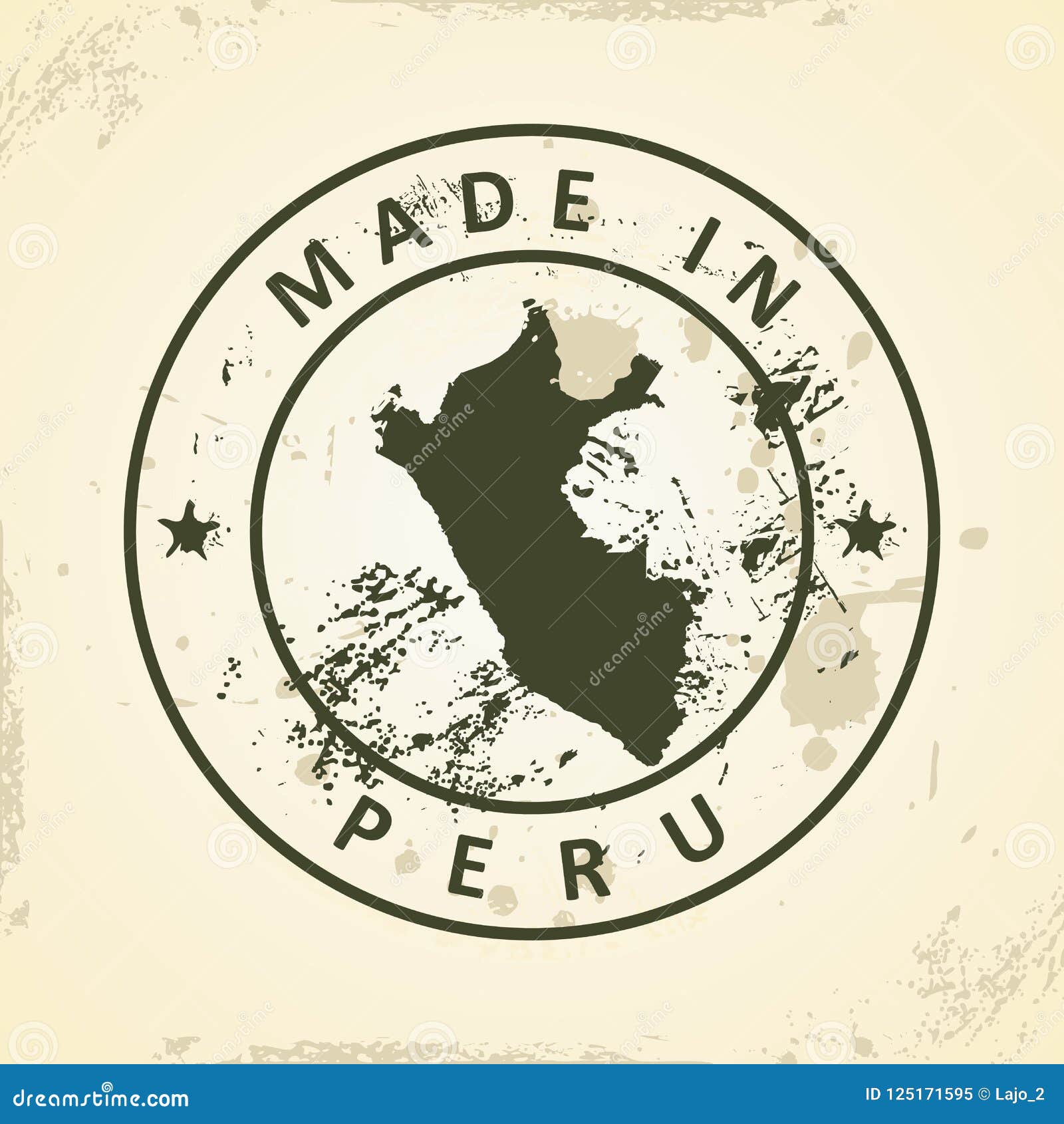Stamp with map of Peru stock vector. Illustration of color - 125171595