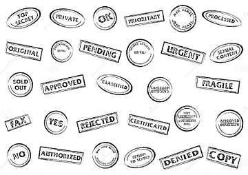 Stamp marks set stock vector. Illustration of cancelled - 8192036