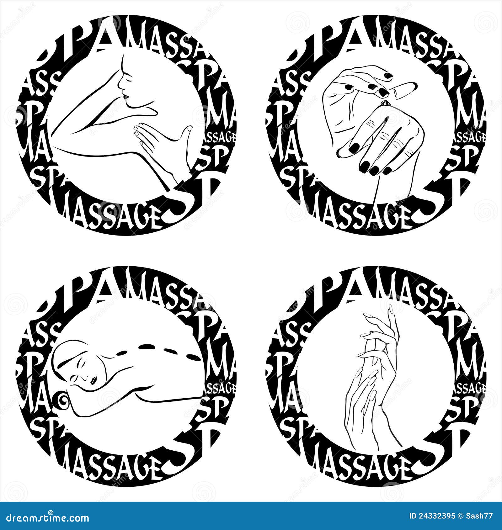 Stamp Massage, Spa, Hand Cream, Manicure Sign Stock Vector ...
