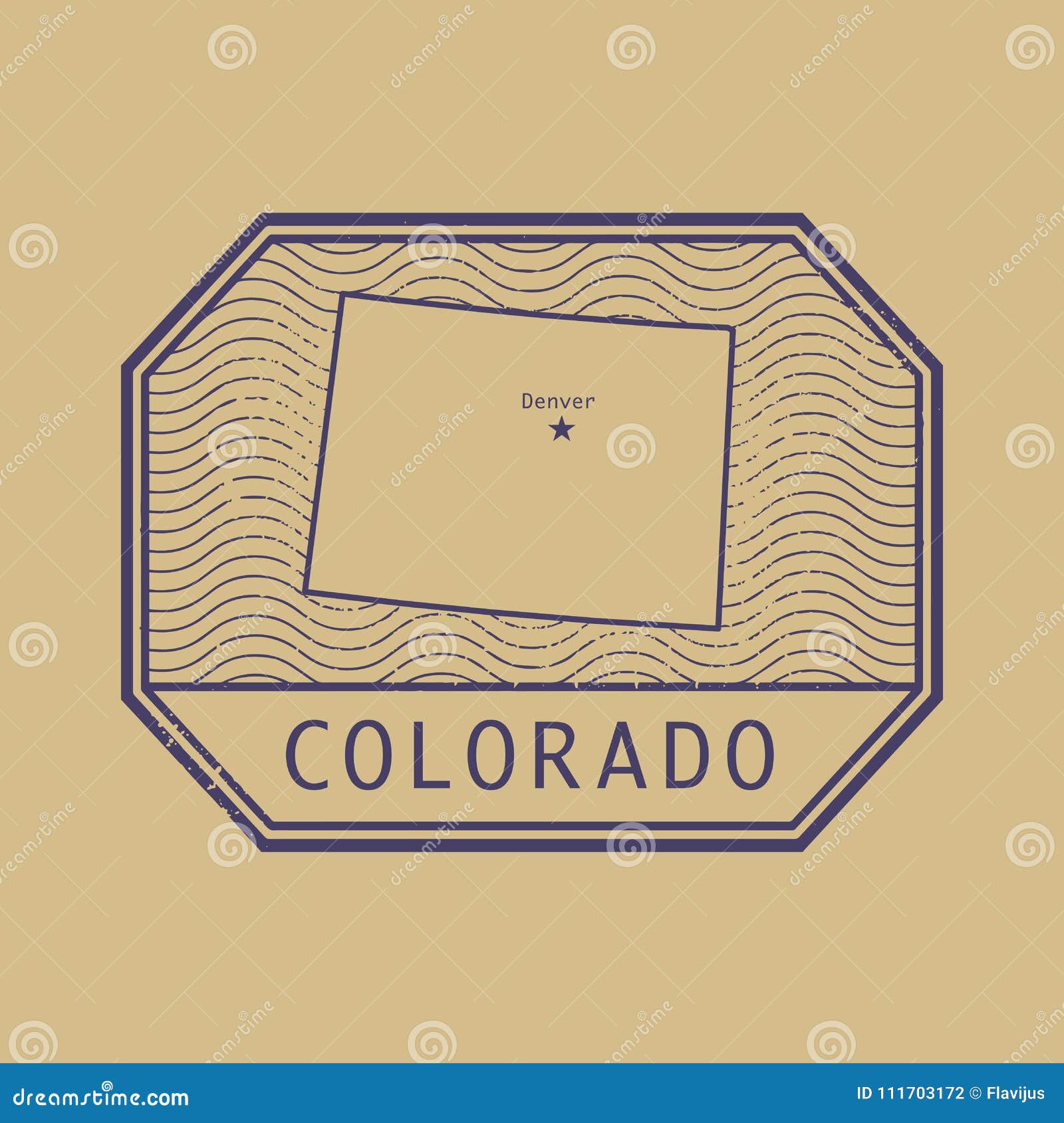 Stamp with the Name and Map of Colorado, United States Stock Vector ...