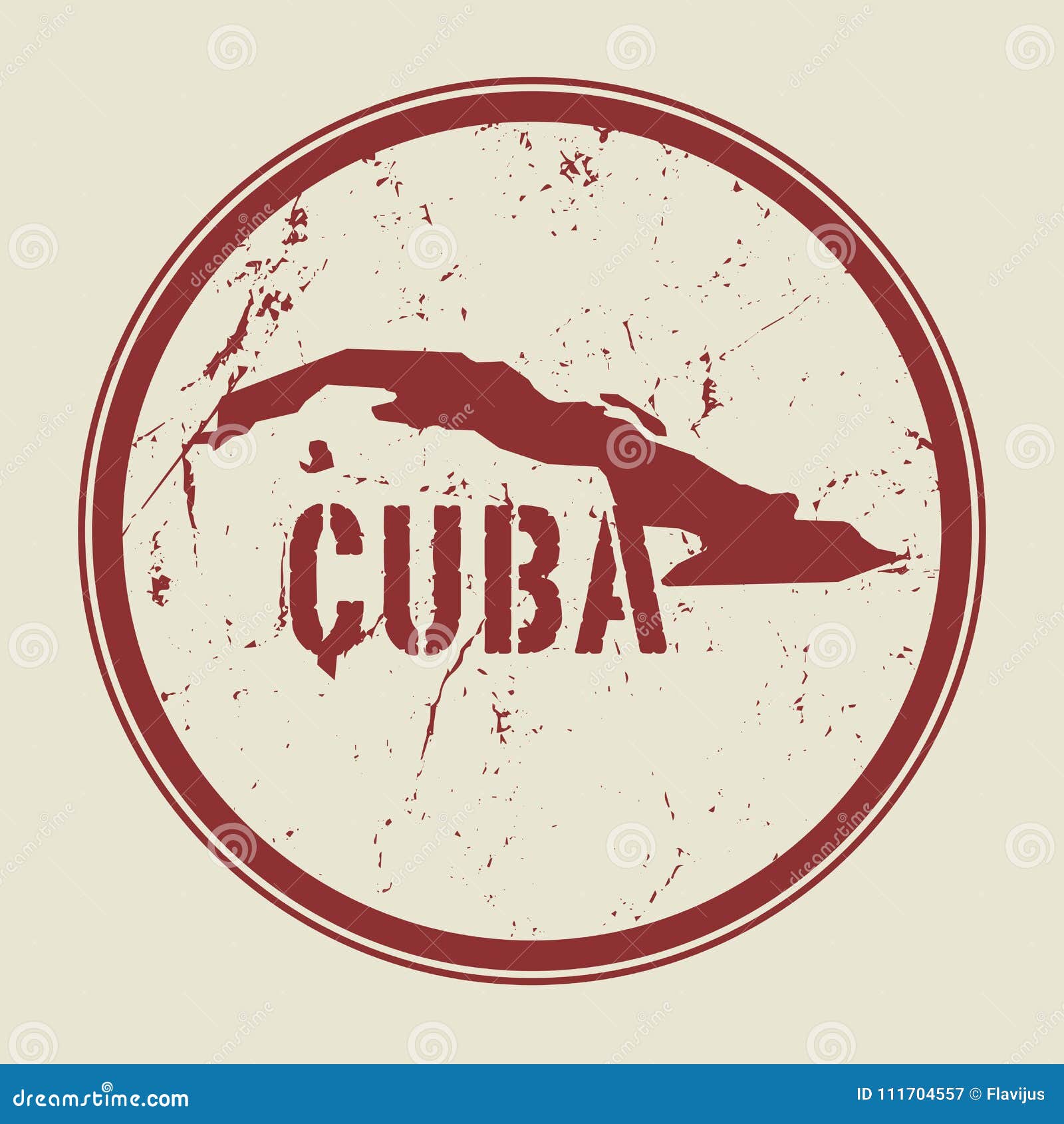 Stamp with the Name and Map of Cuba Stock Vector - Illustration of ...