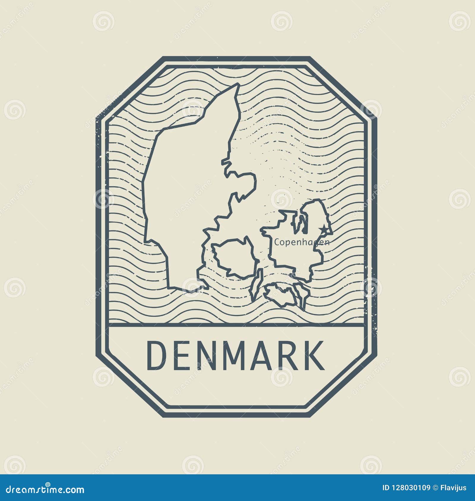 Denmark Map Vector. High Detailed Administrative 3D Map Of Denmark With ...