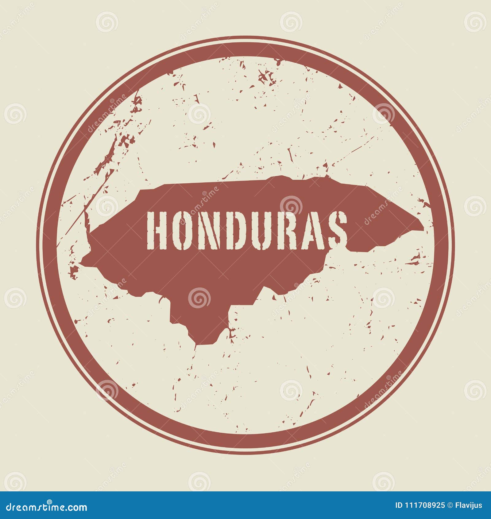Stamp with the Name and Map of Honduras Stock Illustration ...