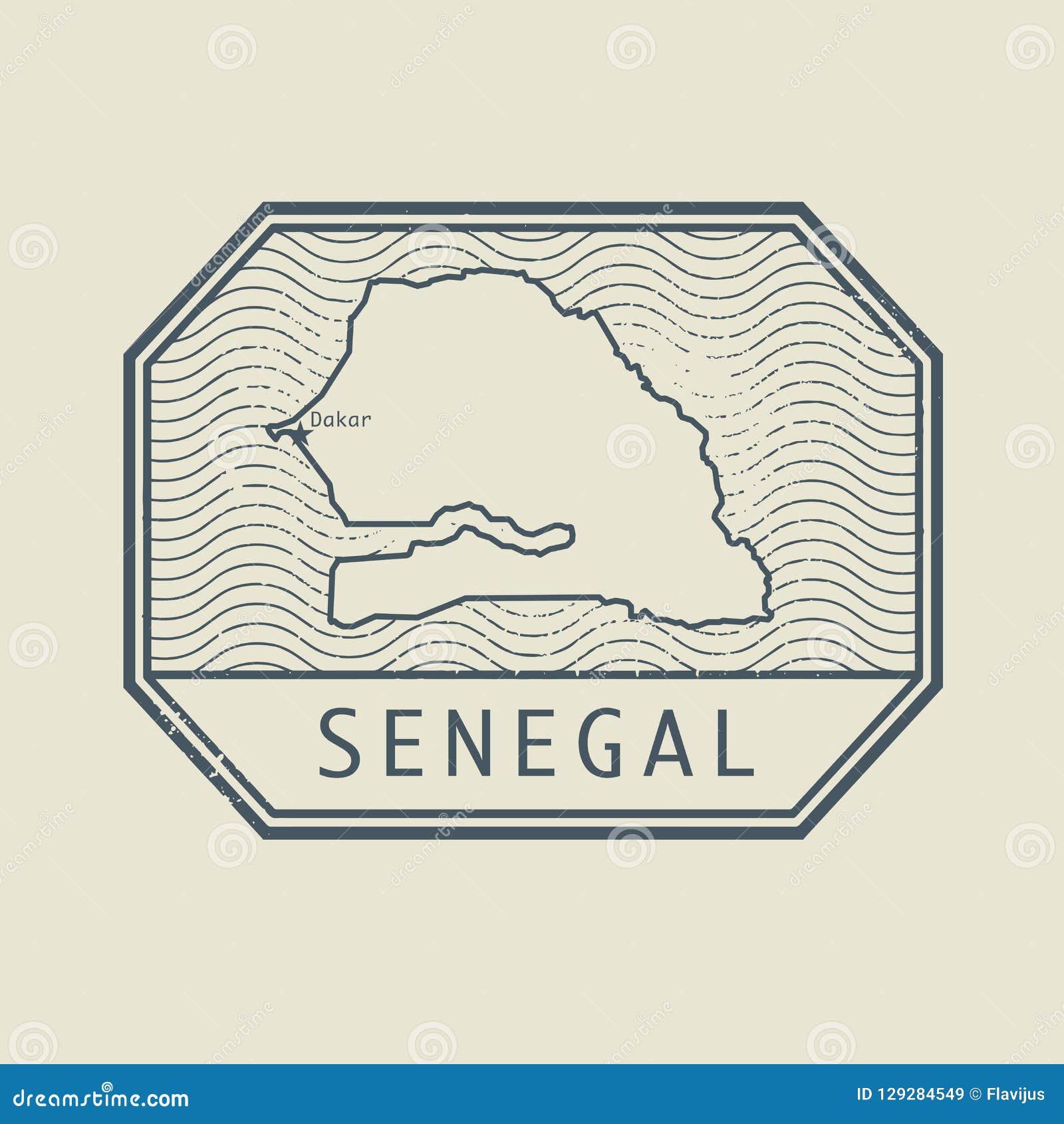 Stamp with the Name and Map of Senegal Stock Vector - Illustration of ...