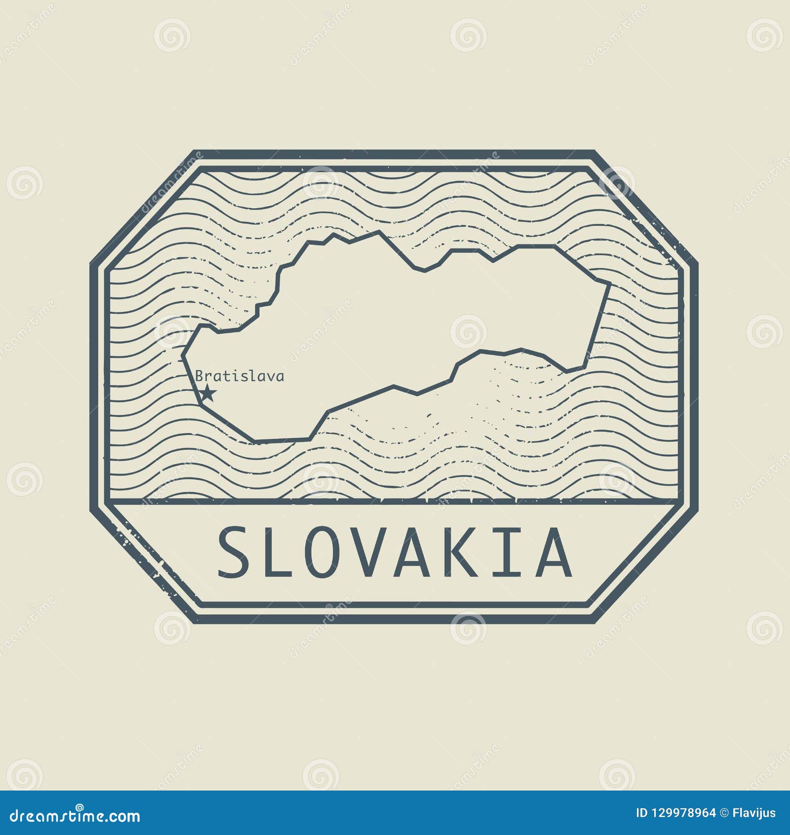 Stamp with the Name and Map of Slovakia Stock Vector - Illustration of ...
