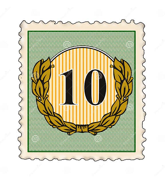 Stamp with number 10 stock illustration. Illustration of symbol - 3545356