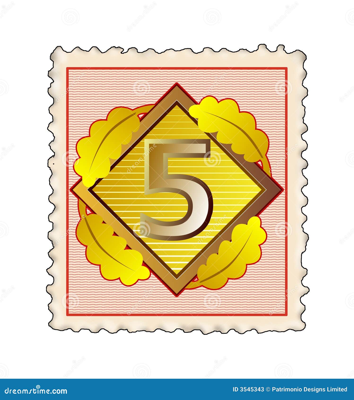 Stamp With Number 5 Picture. Image: 3545343