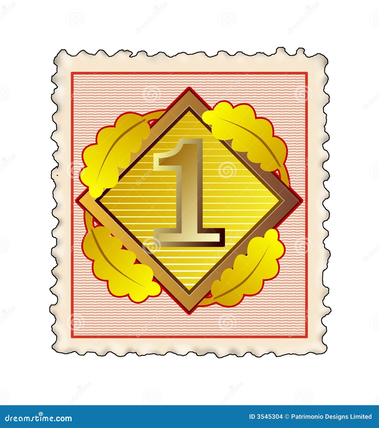 Stamp With Number One Picture. Image: 3545304