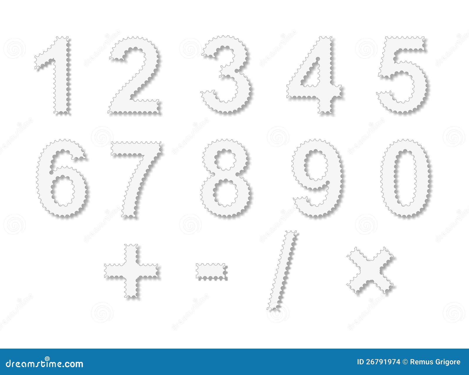 Stamp numbers - cdr format stock vector. Illustration of calculation ...