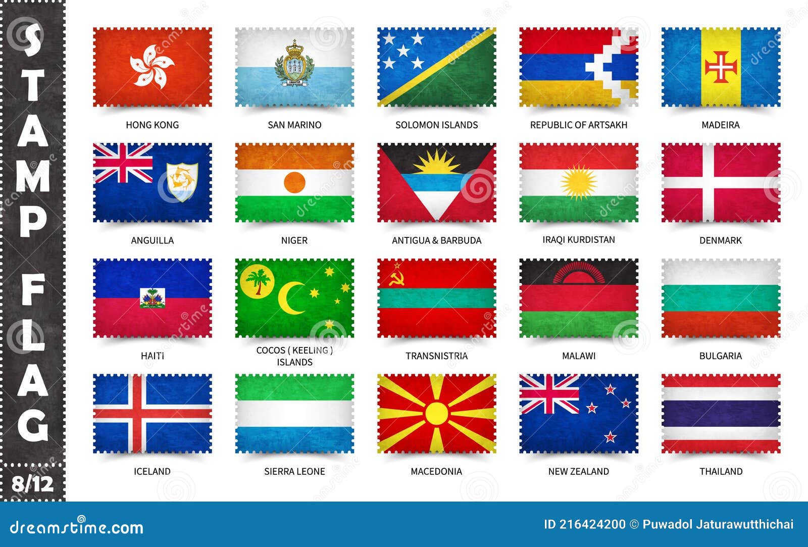 Stamp with Official Country Flag Pattern and Old Grunge Texture and ...