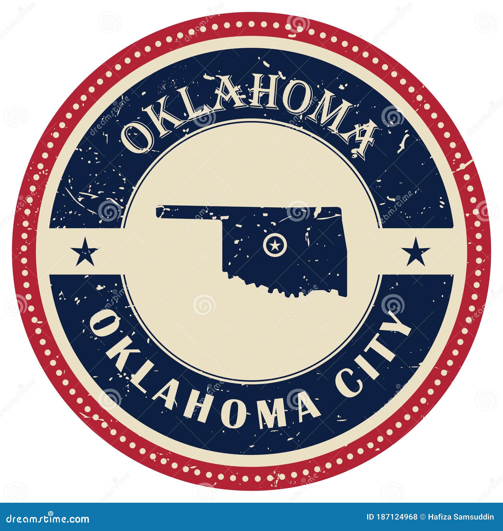 Stamp of Oklahoma State. Vector Illustration Decorative Design Stock ...