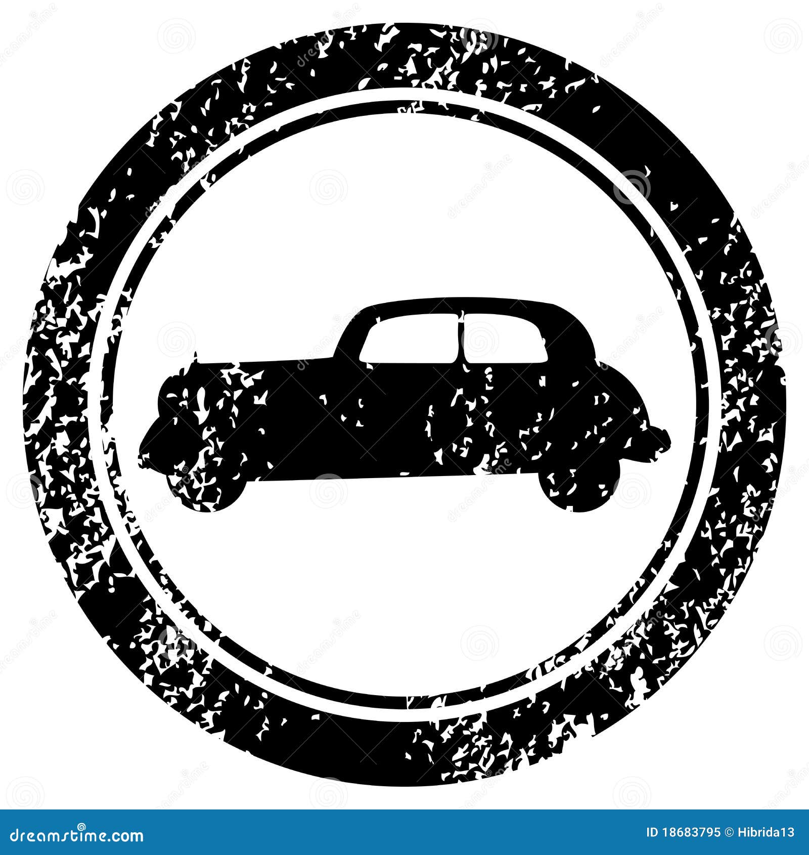 Stamp with old car stock vector. Illustration of american - 18683795