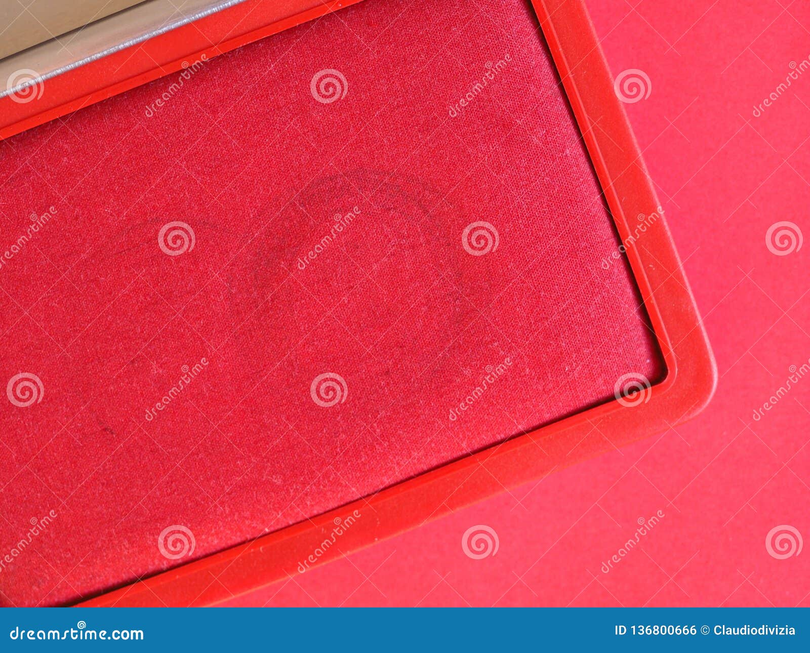 Stamp pad with red ink stock photo. Image of mail, postage - 136800666