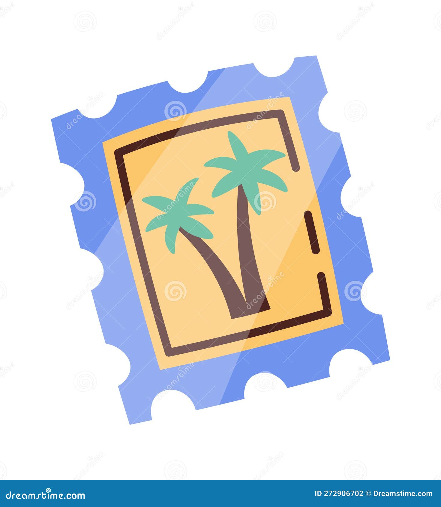 Stamp with Palm Trees Design Stock Vector - Illustration of post, mark ...
