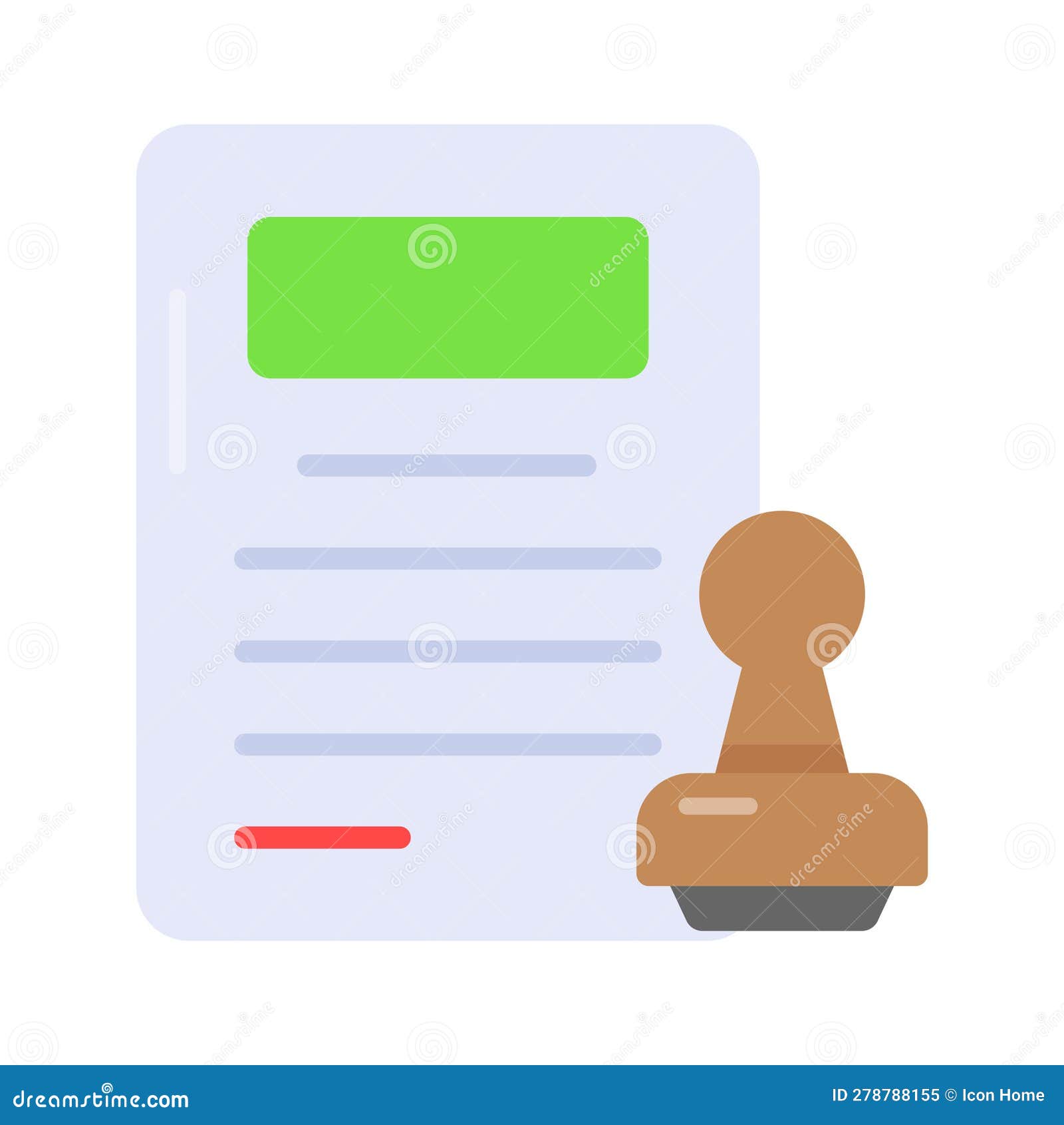 Stamp and Paper Showing Vector of Official Document in Trendy Style ...