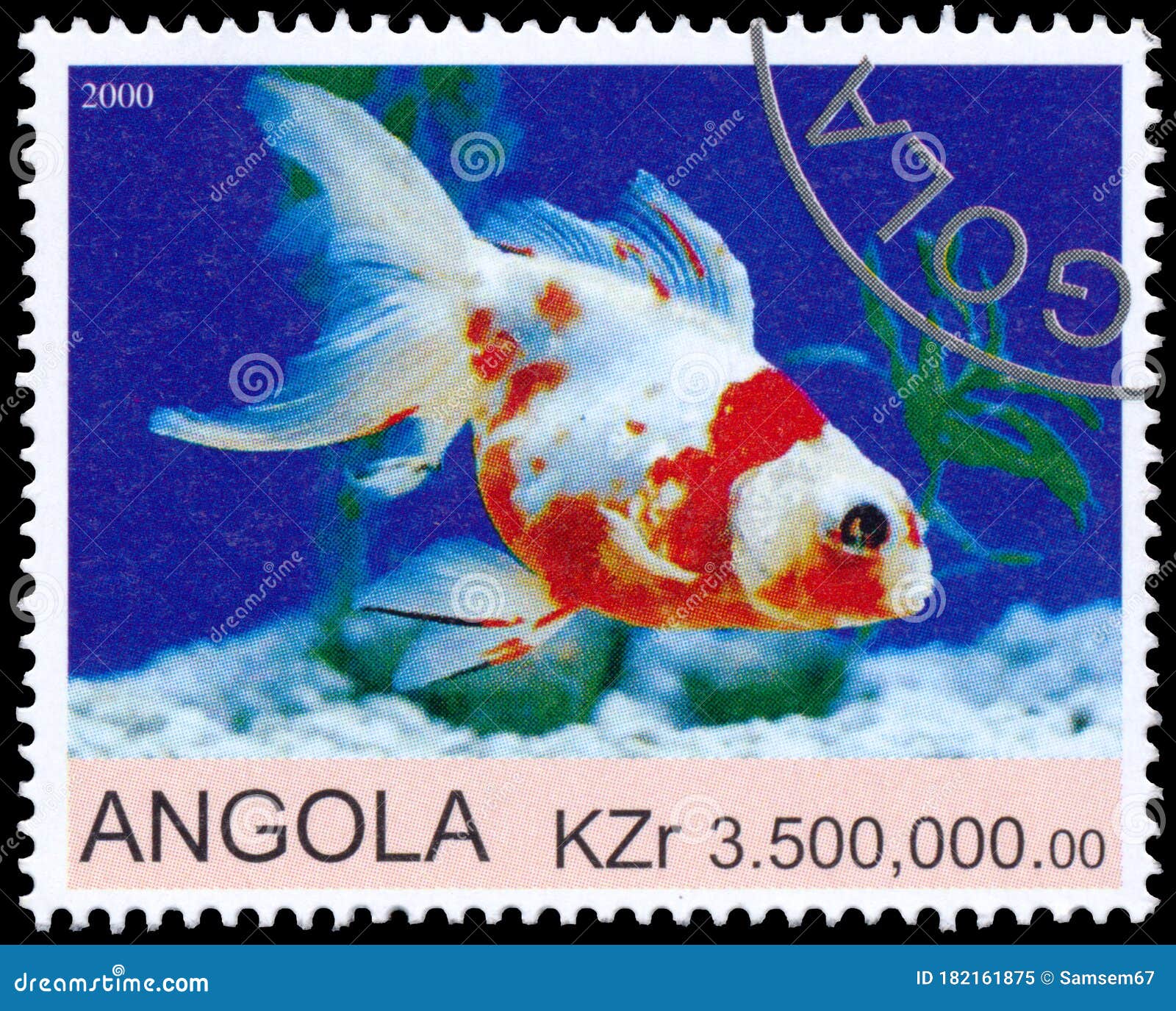 Stamp Printed by Angola Shows Goldfish Editorial Image - Image of ...