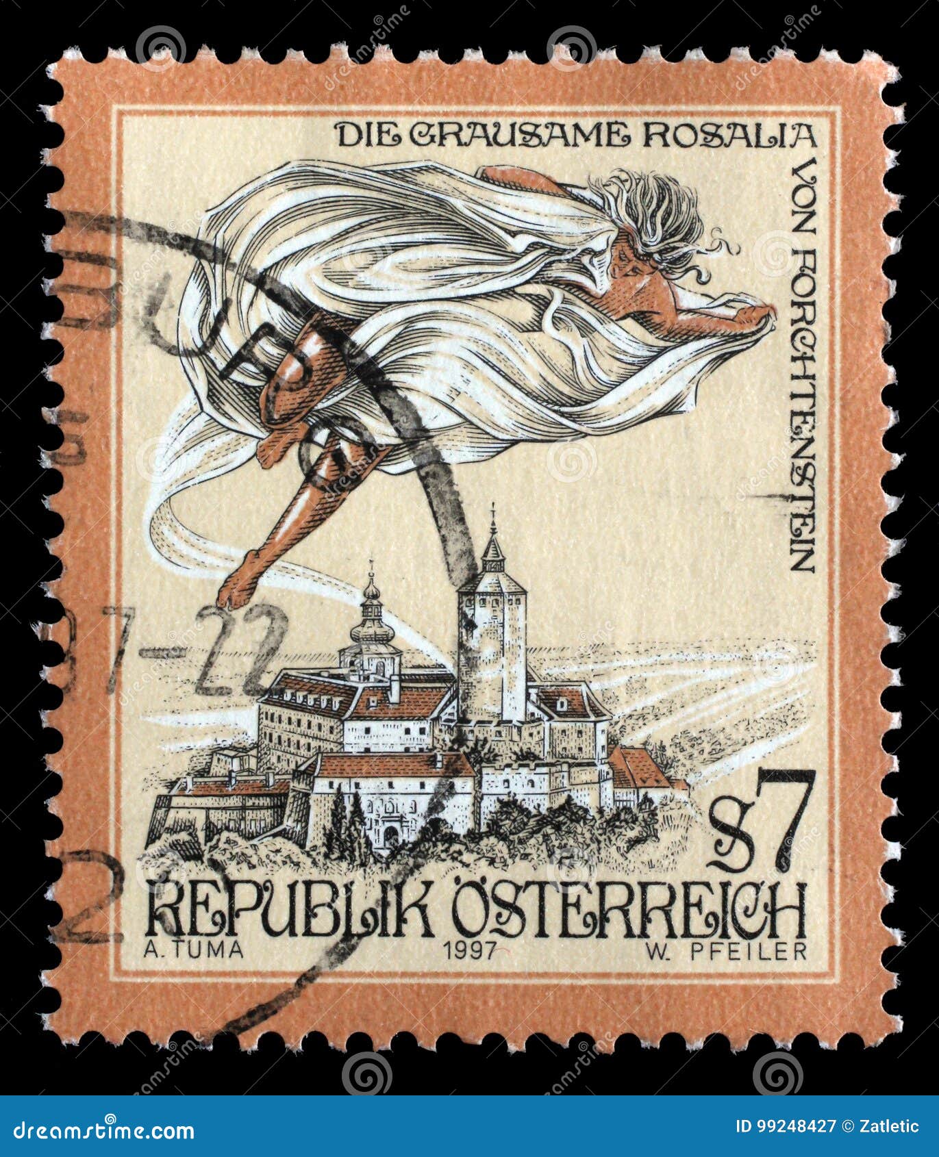 Stamp Printed in the Austria Shows the Cruel Lady of Forchtenstein ... Stamp Printed in the Austria Shows the Cruel Lady of Forchtenstein ...