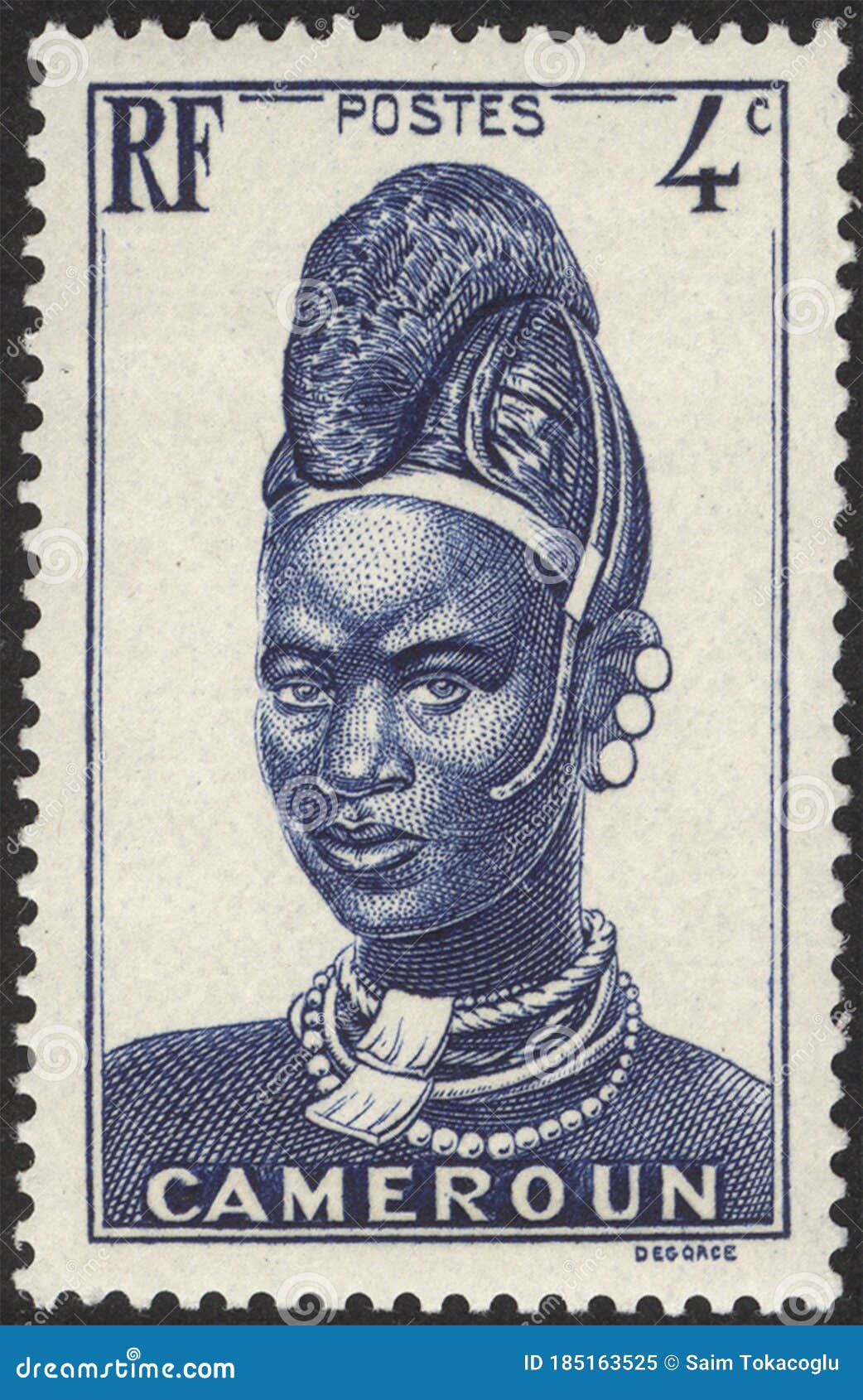 Stamp Printed in the Cameroun. Stamp Printed by Cameroun Editorial ...