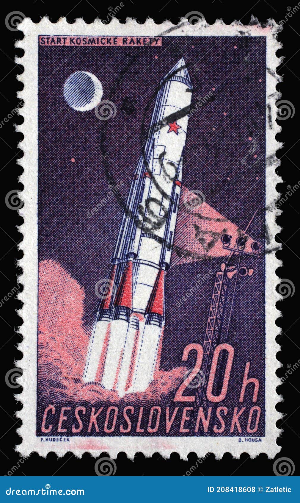 Stamp Printed in Czechoslovakia from the Space Research Issue Shows ...