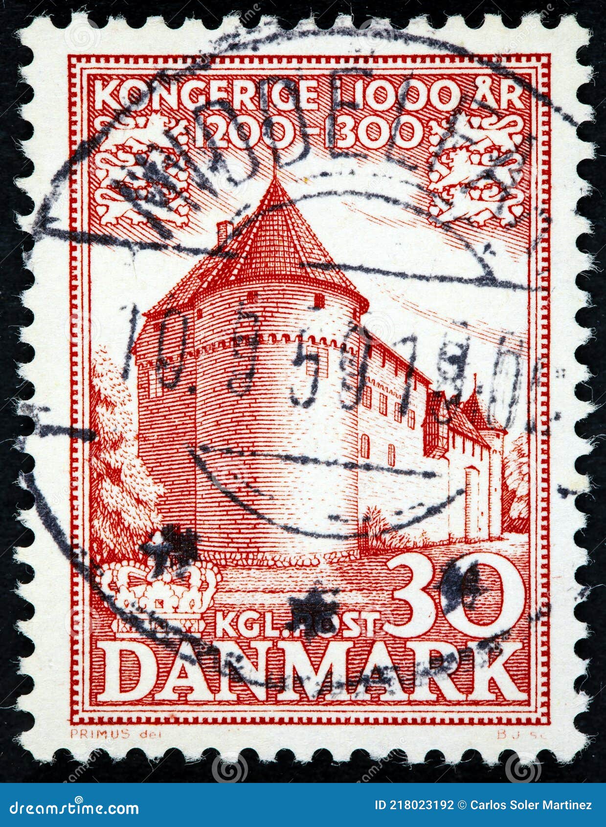 Stamp Printed in the Denmark Shows Nyborg Castle, from 12 Century ...