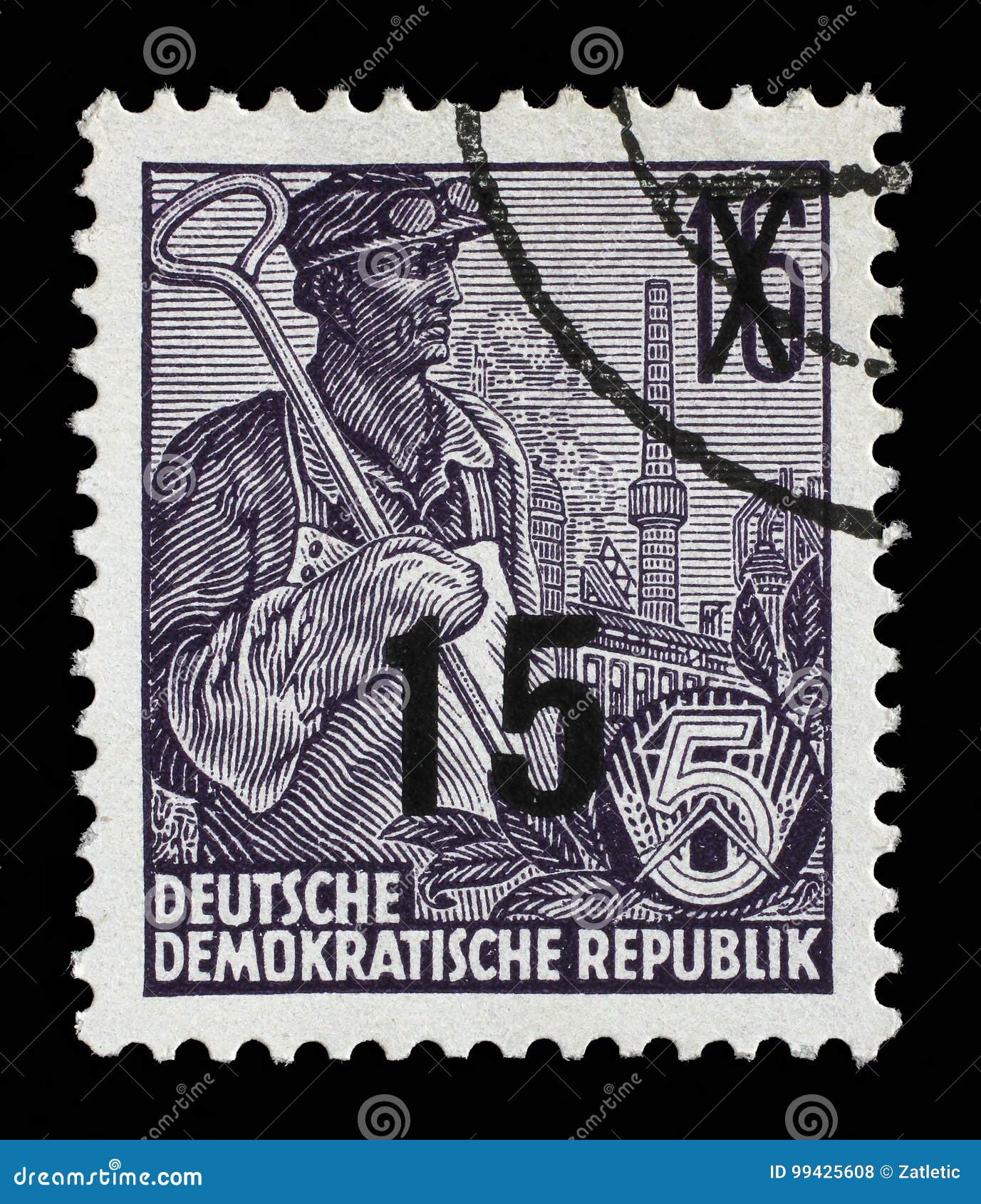 Stamp Printed in GDR, Shows a Worker Editorial Stock Photo - Image of ...