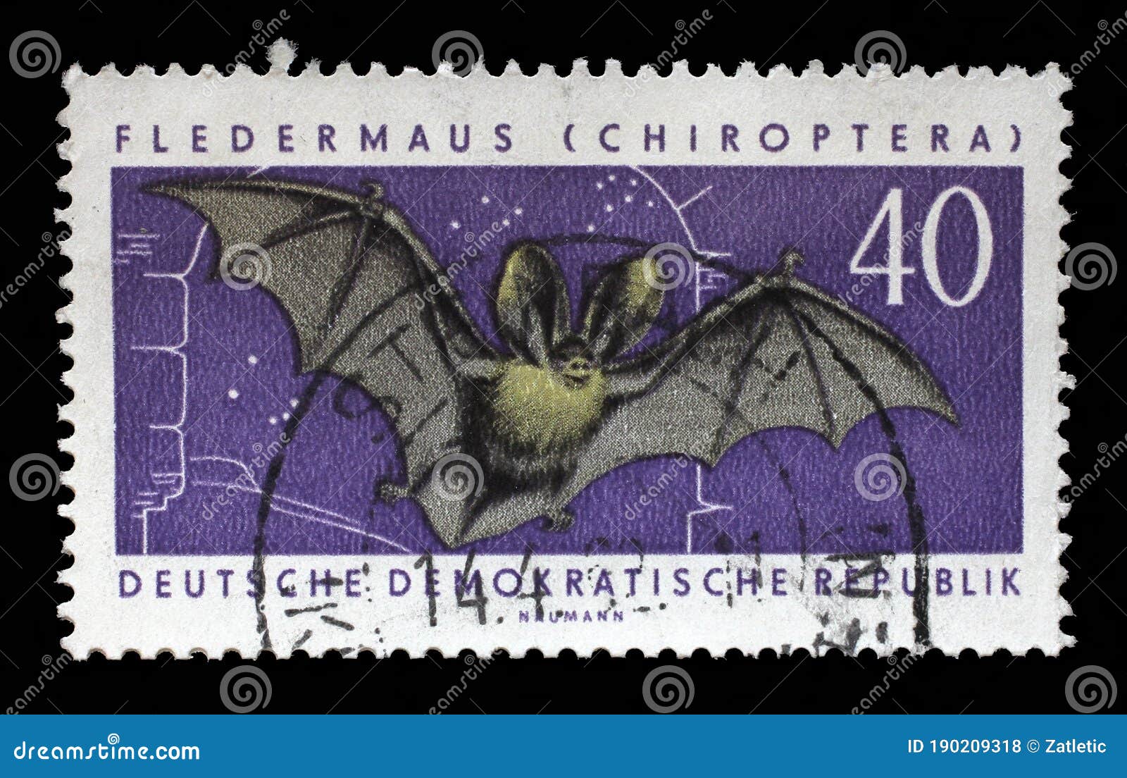Stamp Printed In German Democratic Republic Shows The Image Of A Flying ...