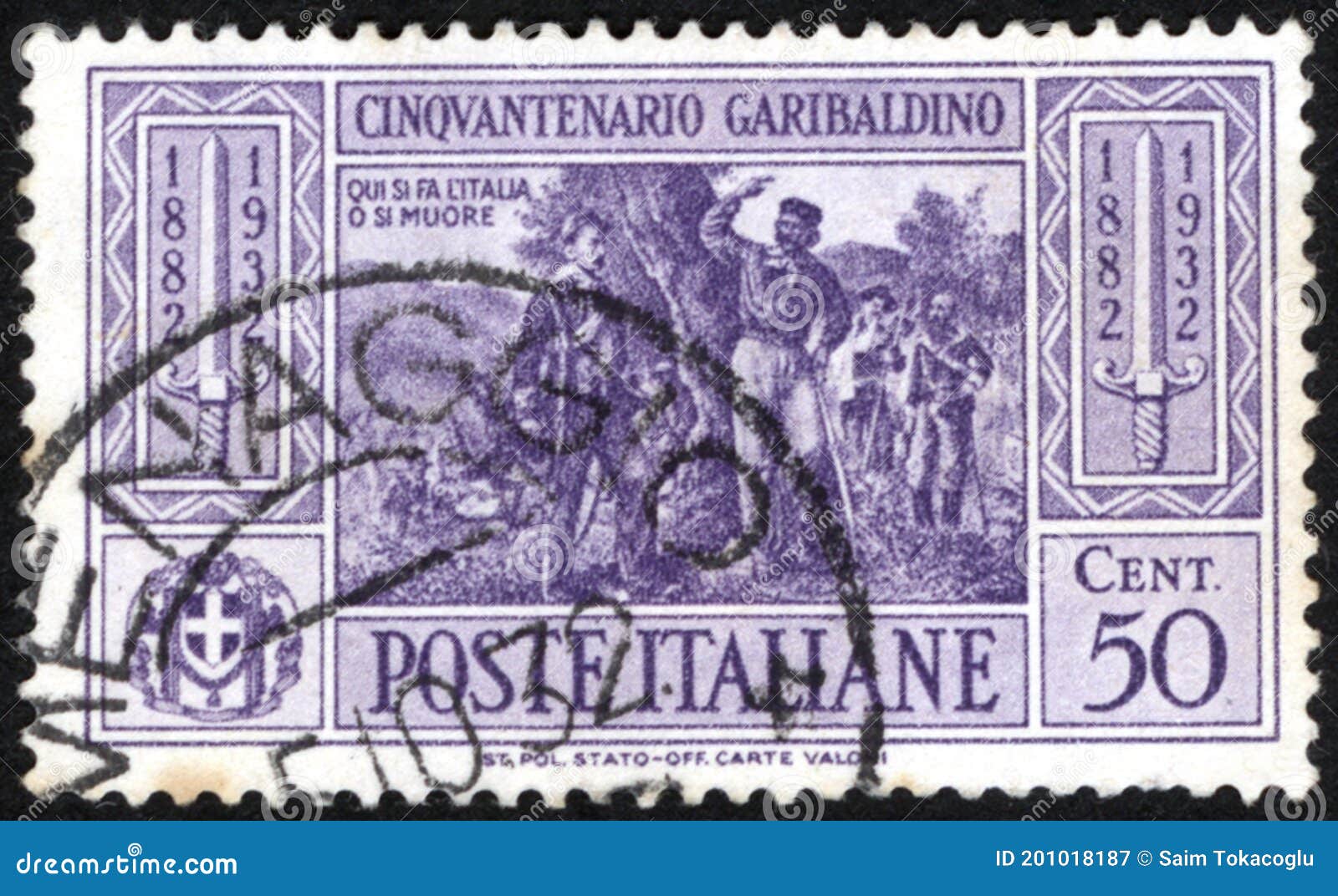 Stamp Printed in the Italy. Stamp Printed by Italy Editorial ...