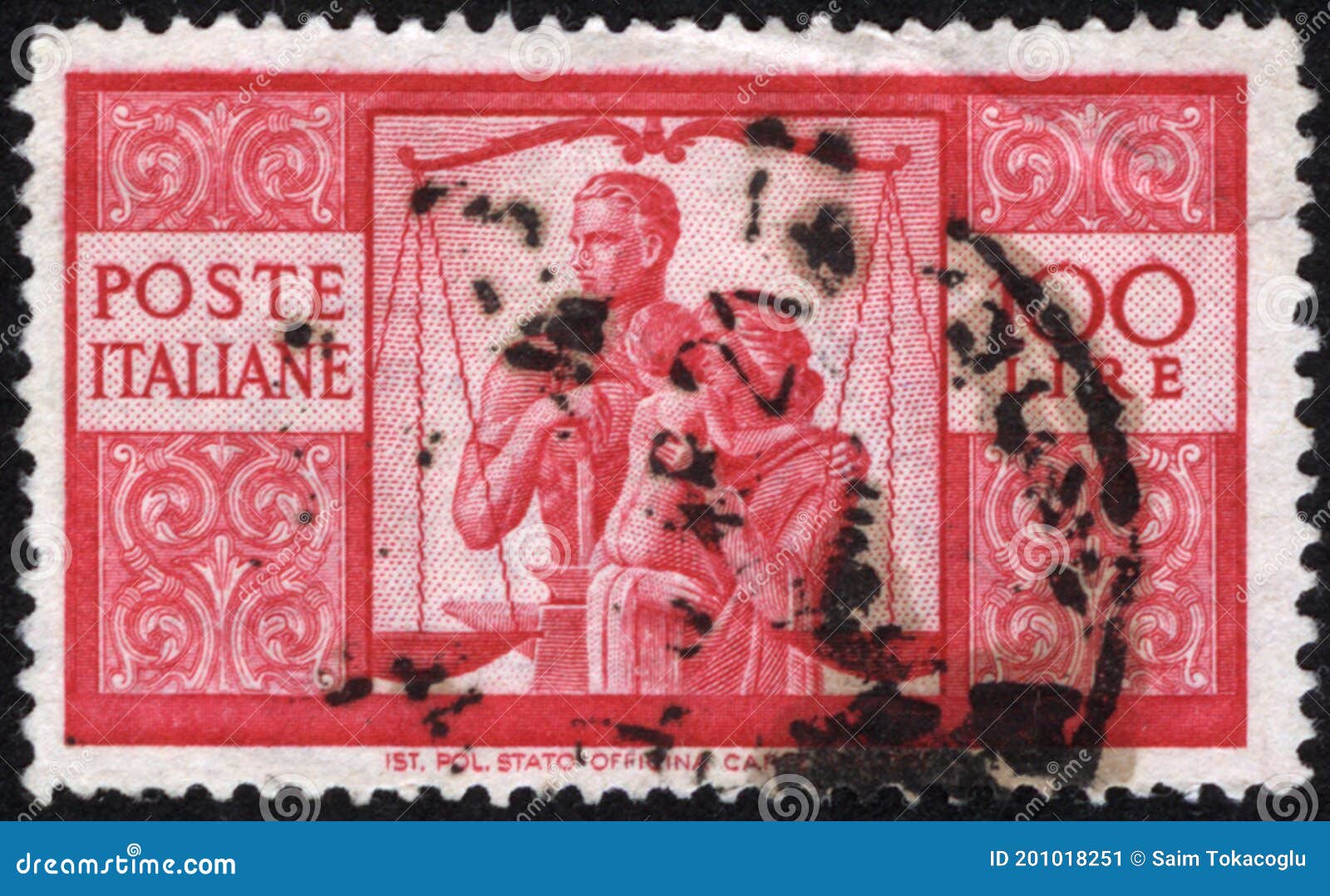 Stamp Printed in the Italy. Stamp Printed by Italy Editorial Photo ...