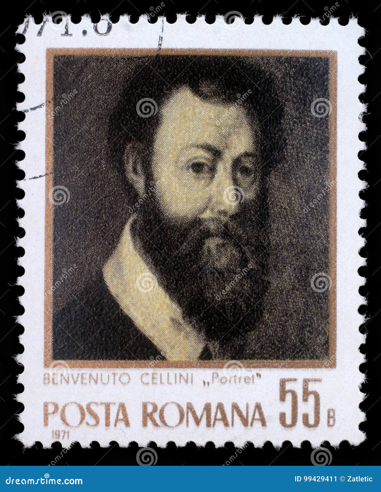 Stamp Printed by Romania, Show Benvenuto Cellini Editorial Photo ...