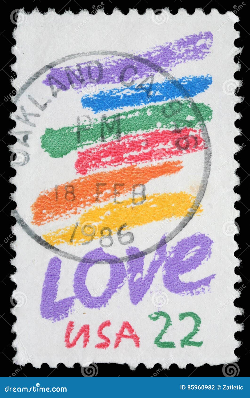 Stamp Printed in USA Shows Image of the Dedicated To the Love Editorial ...