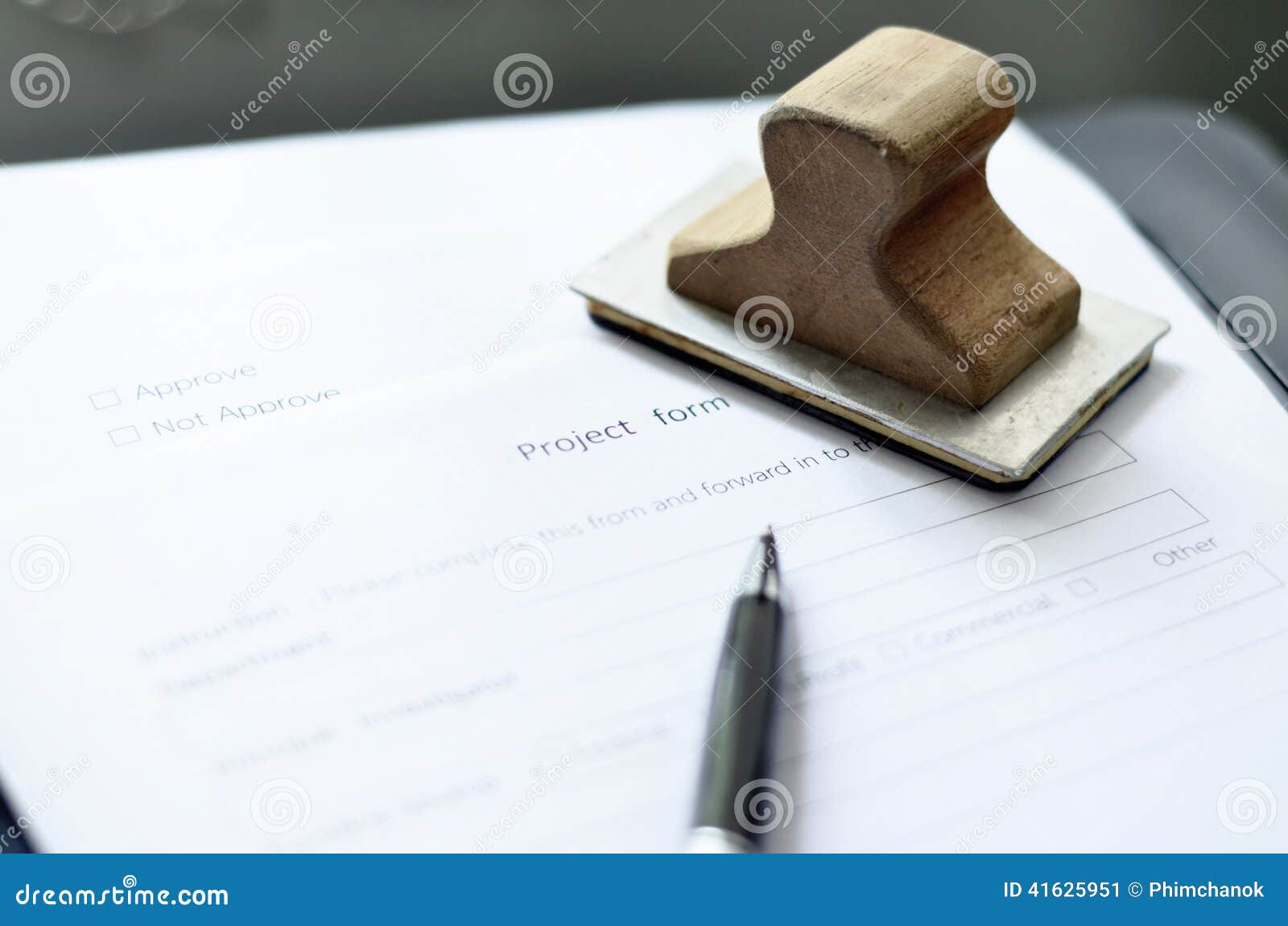 Stamp on project form stock image. Image of validate - 41625951