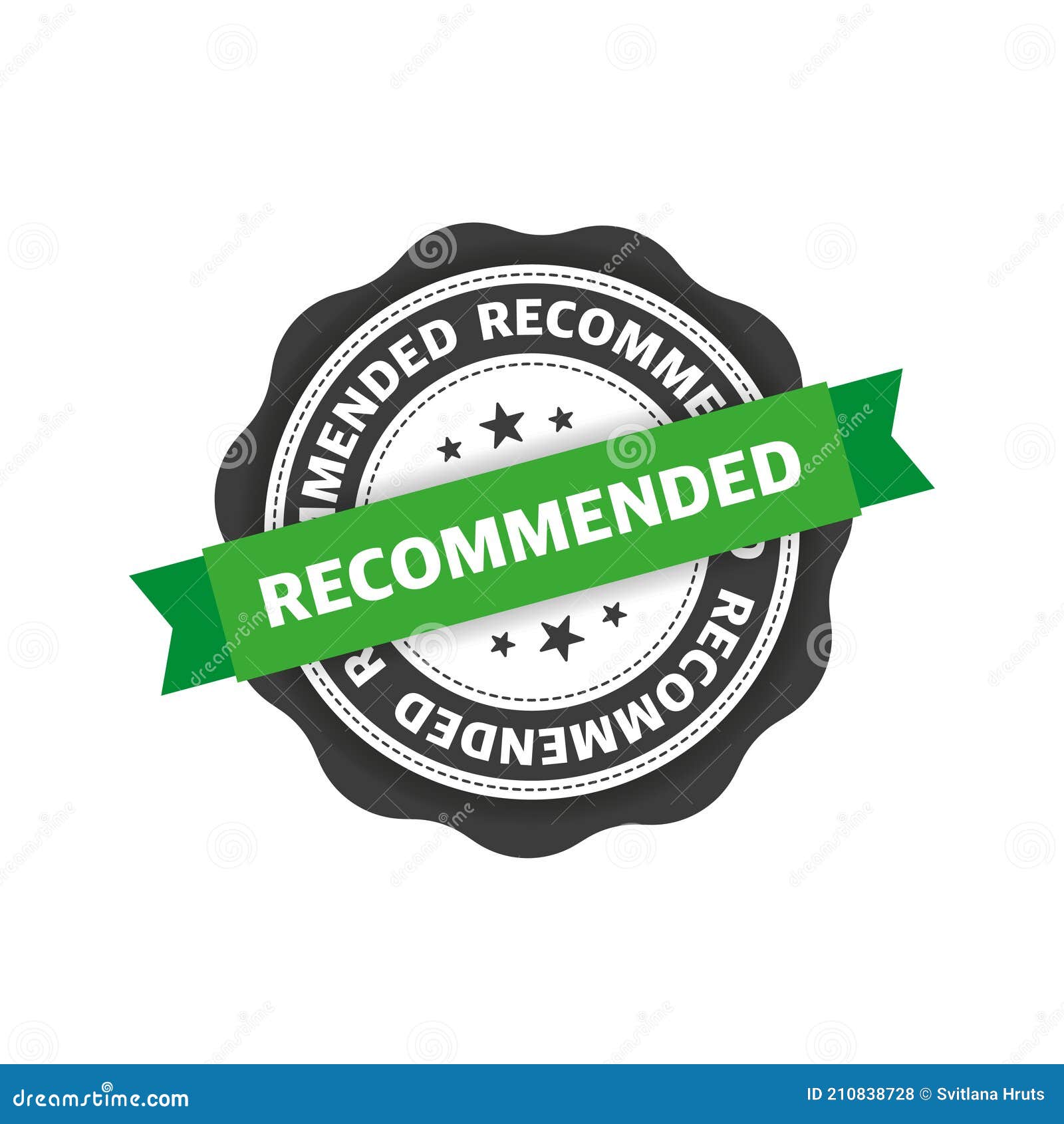 Stamp with RECOMMENDED Text of Flat Style Isolated on White Background ...