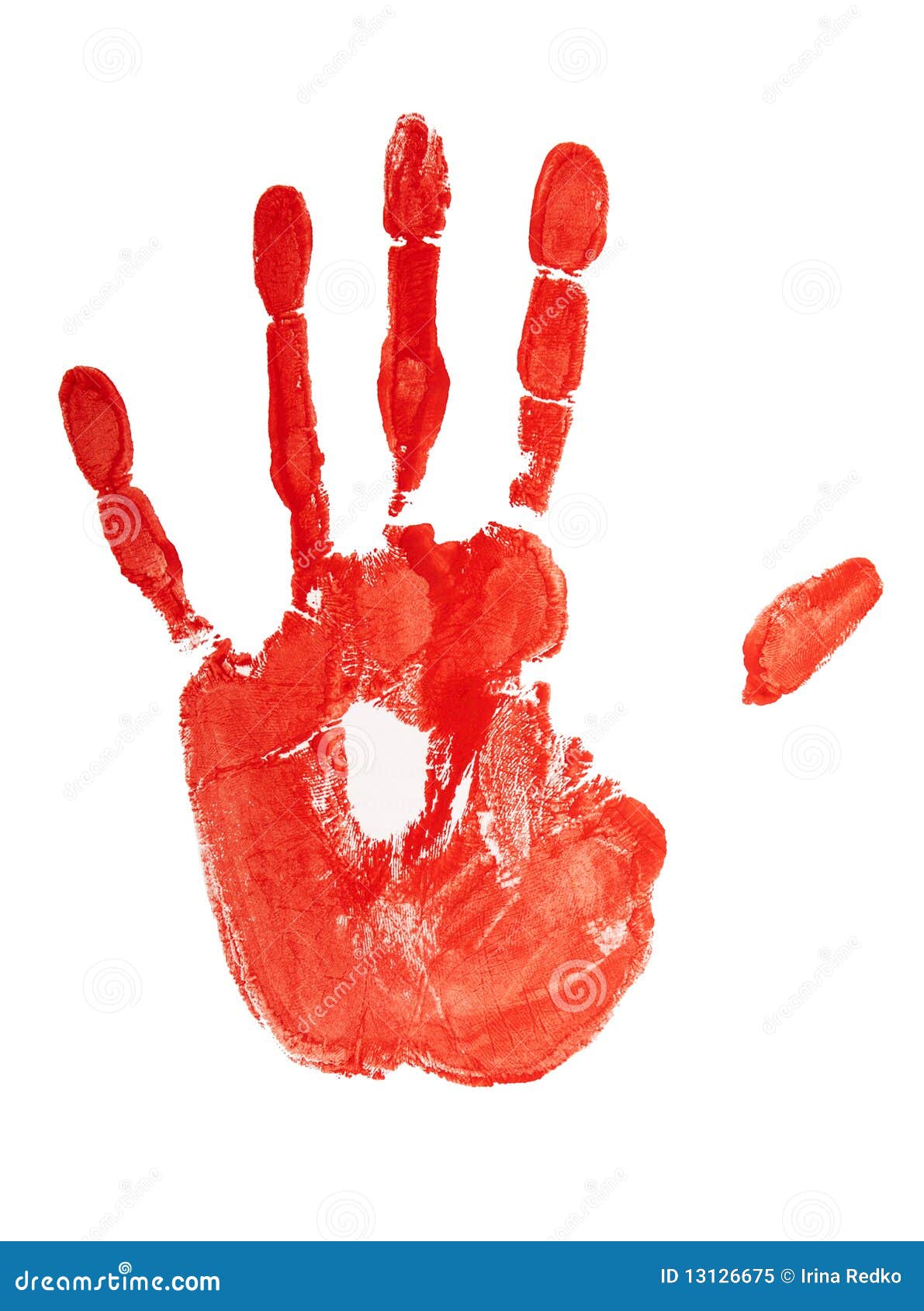 Stamp of red colored hand stock image. Image of criminal - 13126675