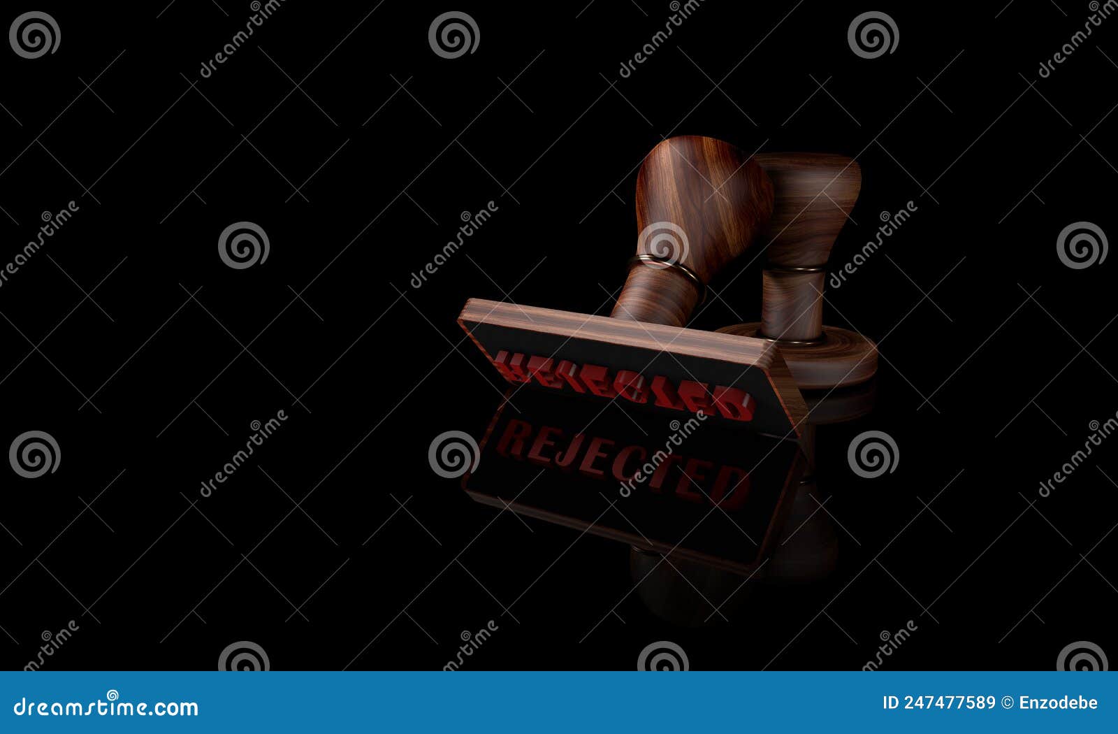Stamp with Red Ink Rejection Writing Stock Illustration - Illustration ...