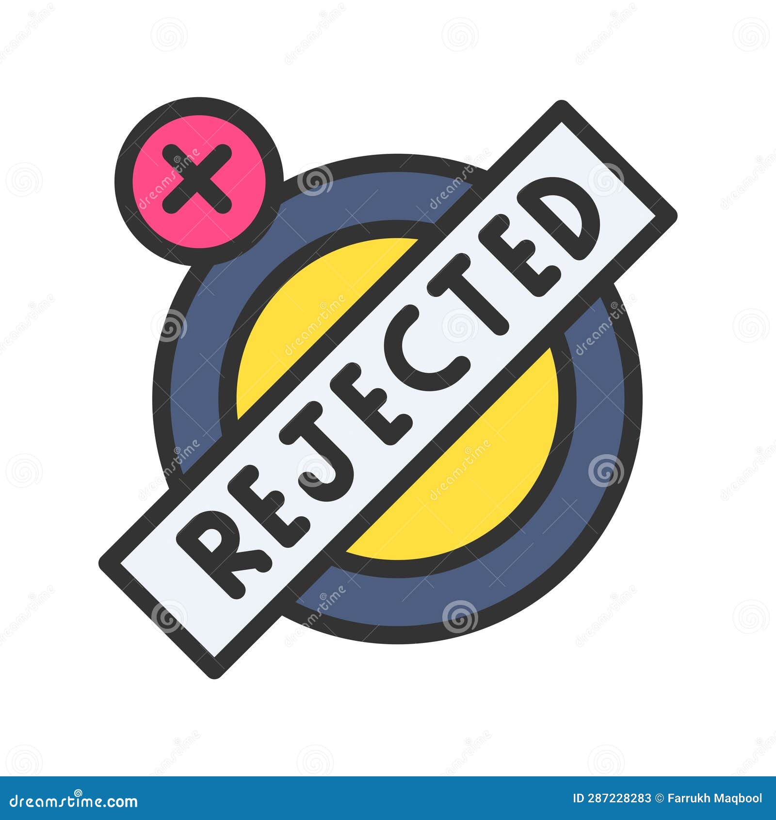 Stamp Rejected Icon Image. stock illustration. Illustration of isolated ...