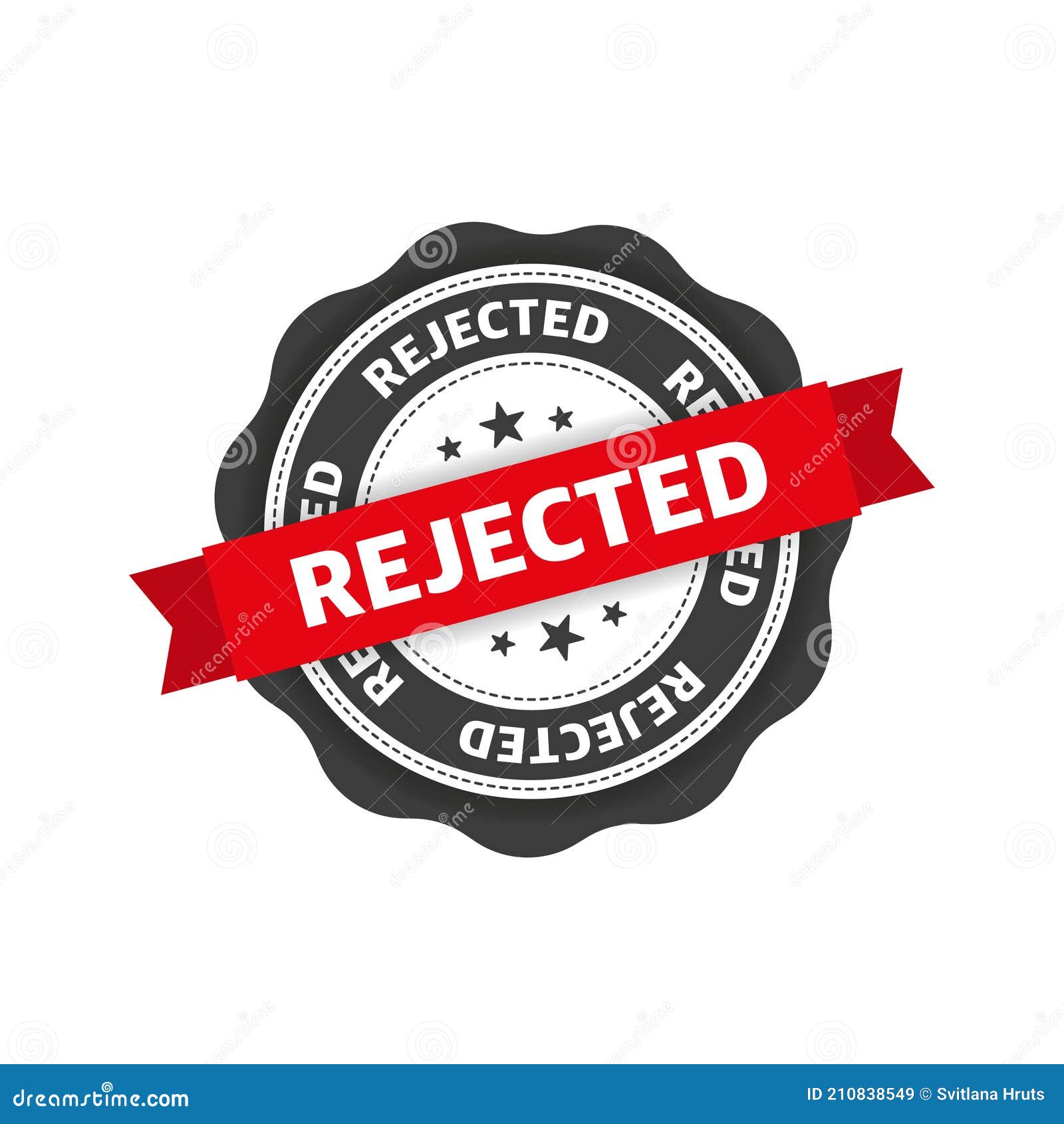 Stamp with REJECTED Text of Flat Style Isolated on White Background ...