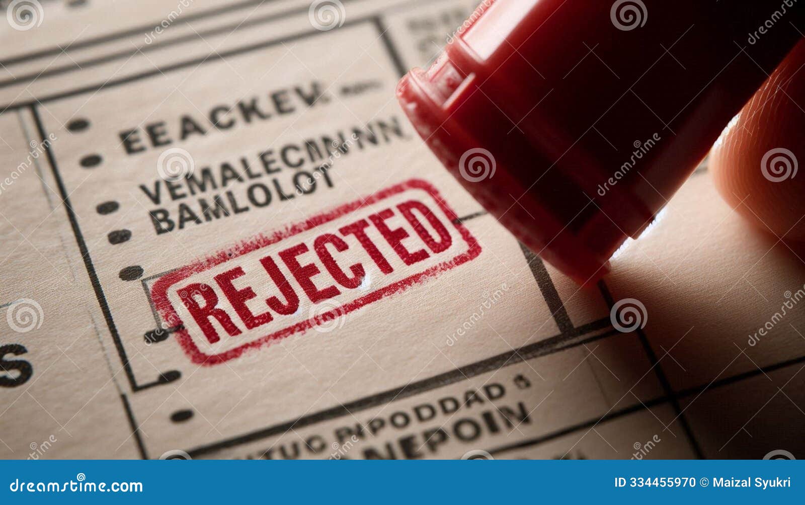 Stamp of Rejection on Document - a Symbol of Disapprova Stock ...