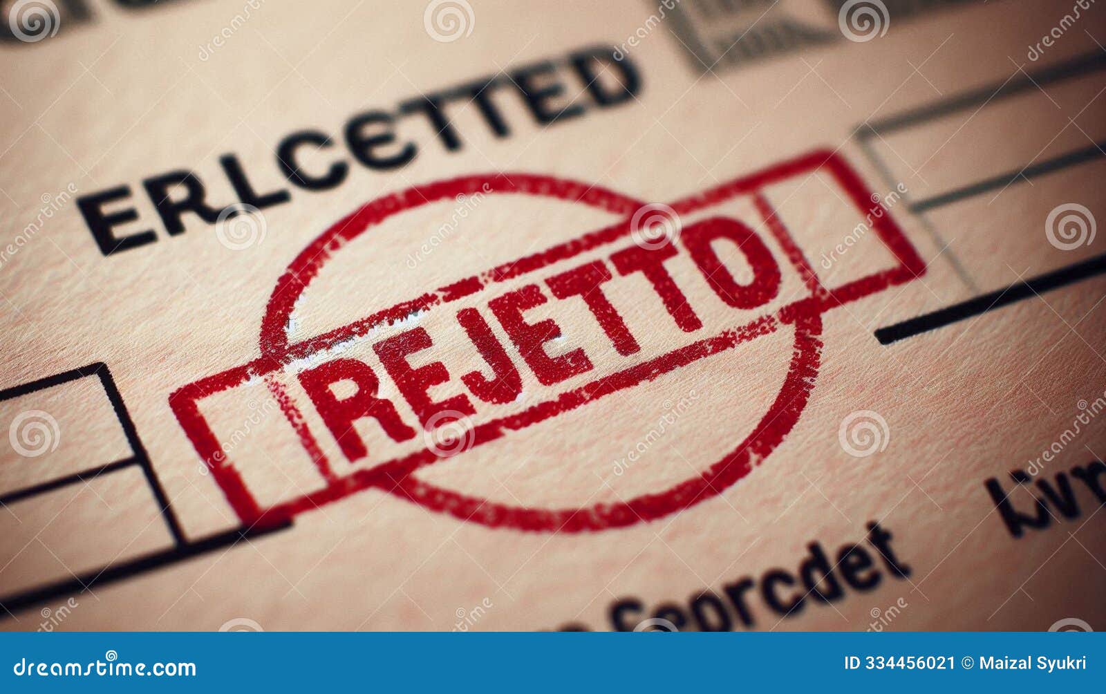 Stamp of Rejection on Document - a Symbol of Disapprova Stock ...