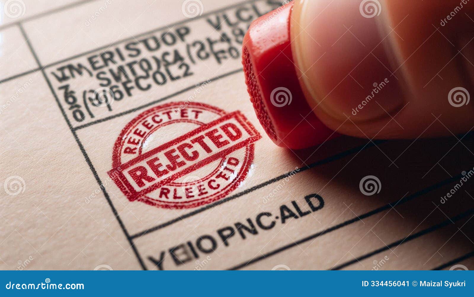 Stamp of Rejection on Document - a Symbol of Disapprova Stock ...