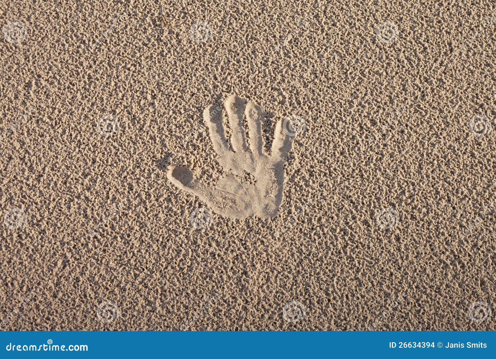 Stamp in sand. stock photo. Image of handprint, stamp - 26634394