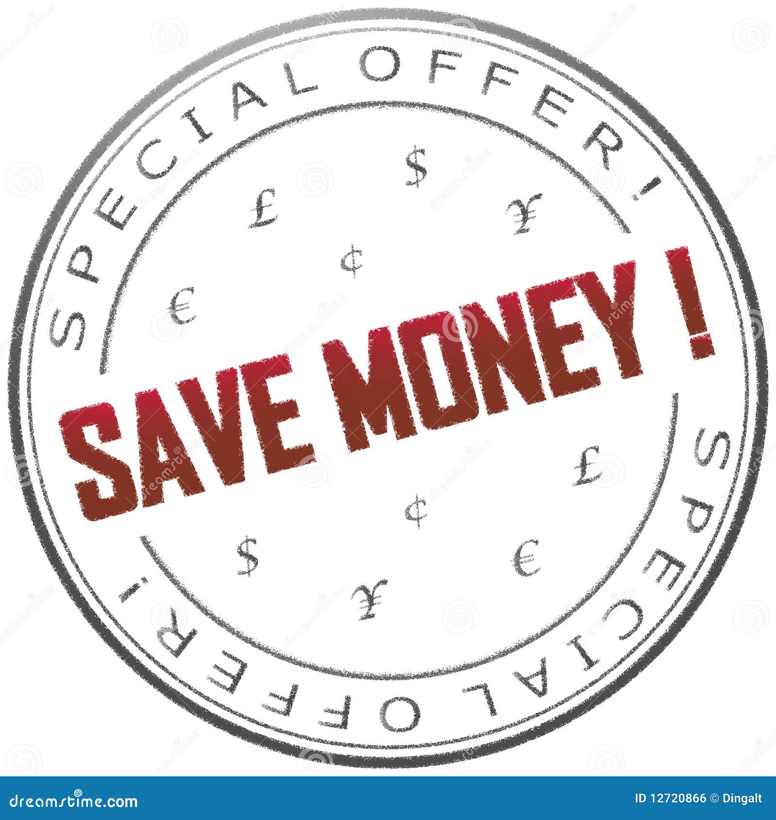 Stamp Save money stock illustration. Illustration of document - 12720866