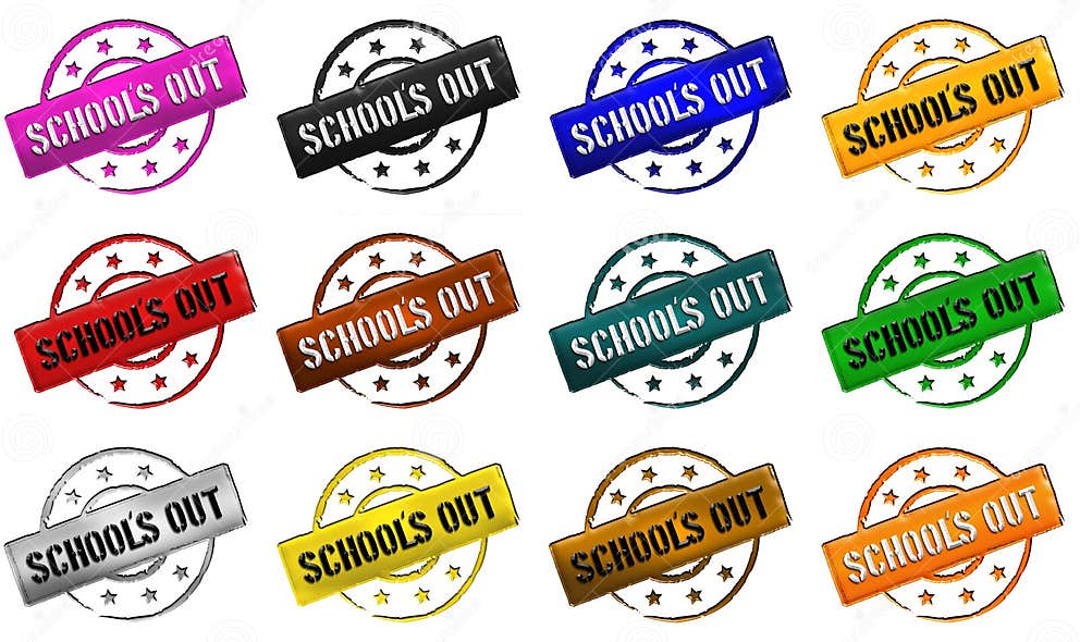 Stamp - school is out stock illustration. Illustration of school - 26060515