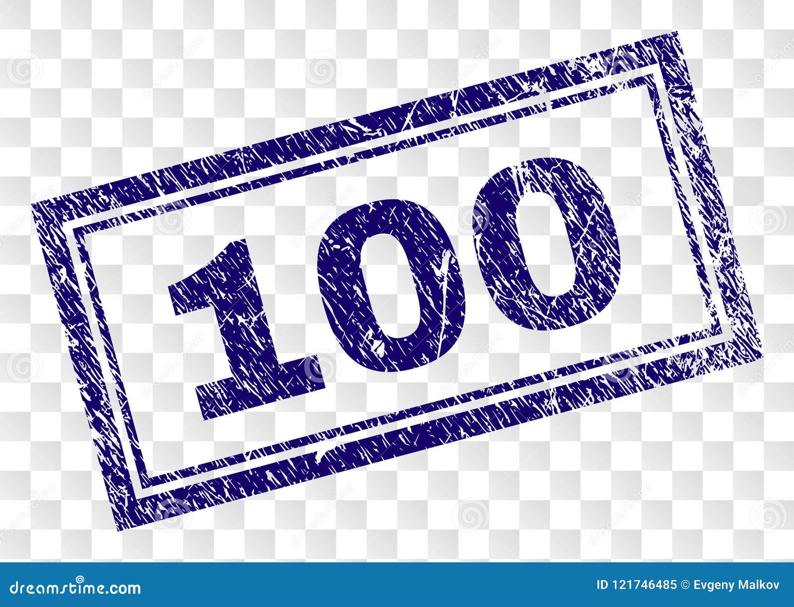 Scratched 100 Rectangle Stamp Stock Vector - Illustration of texture ...