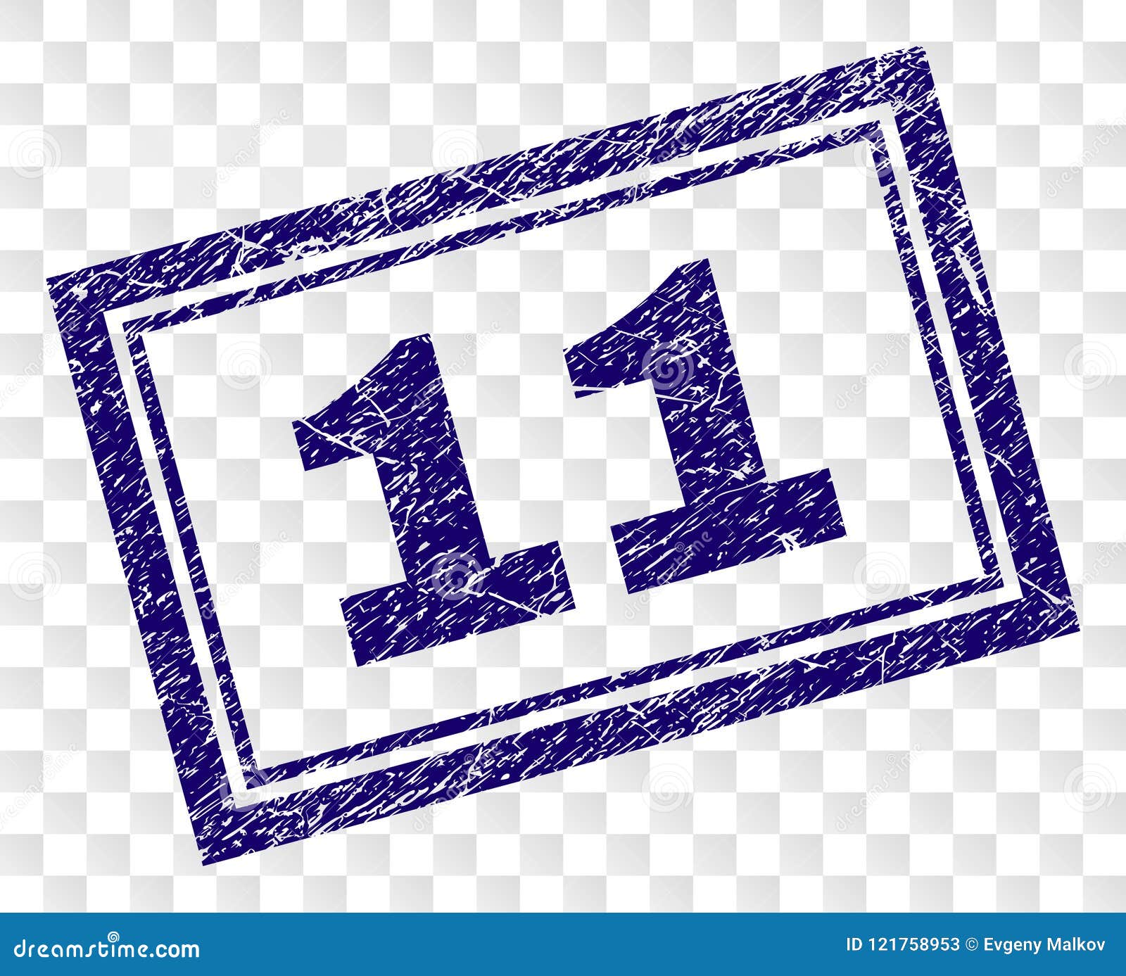Scratched 11 Rectangle Stamp Stock Vector - Illustration of rubber ...