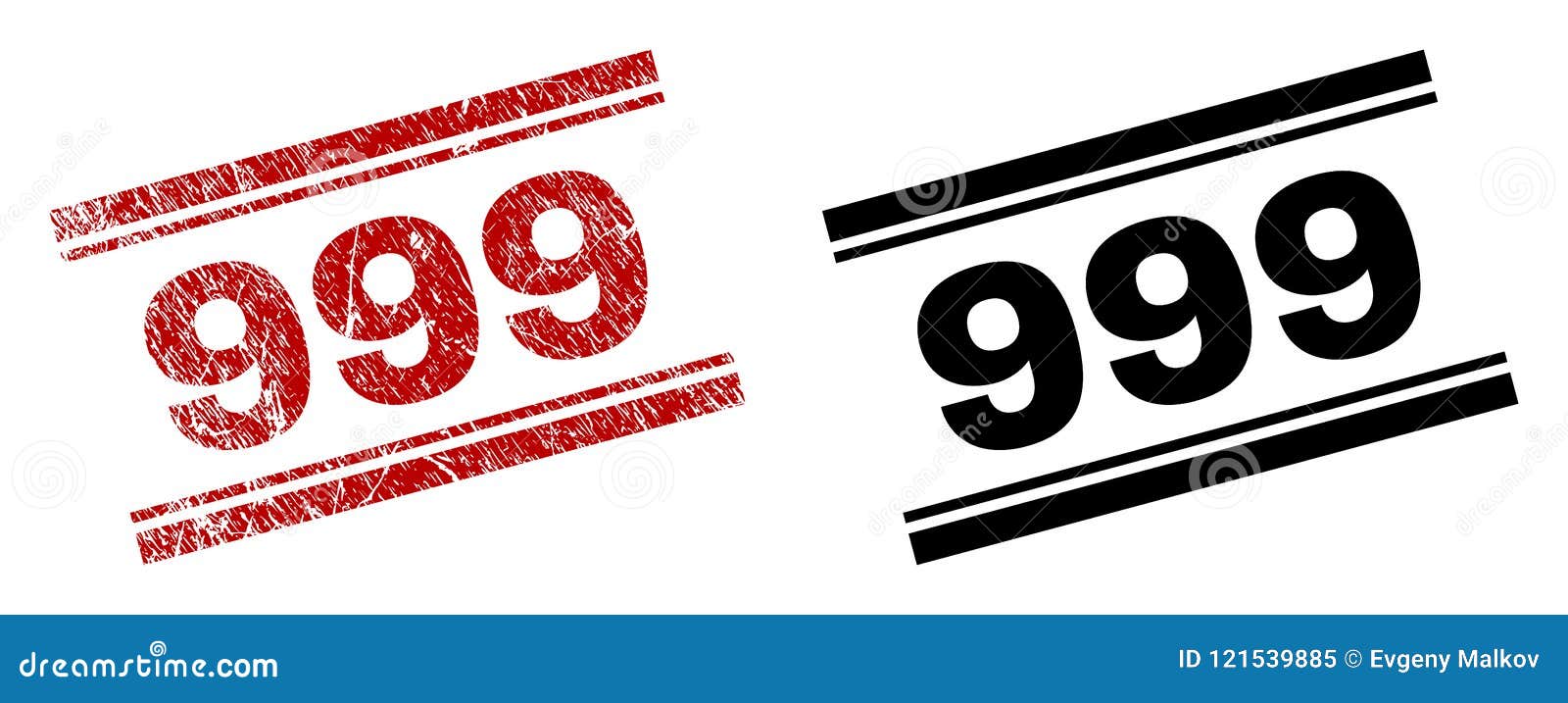 Grunge Textured and Clean 999 Stamp Prints Stock Illustration ...