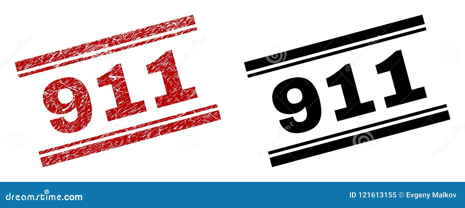 Scratched Textured and Clean 911 Stamp Prints Stock Vector ...