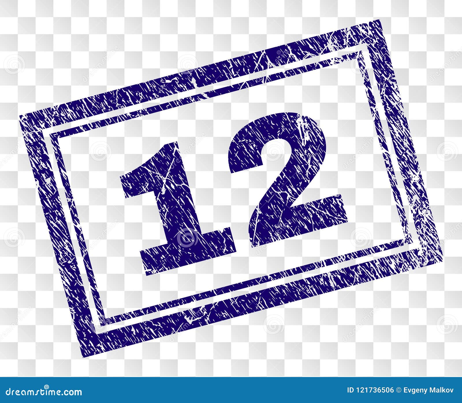 Grunge 12 Rectangle Stamp stock vector. Illustration of grainy - 121736506