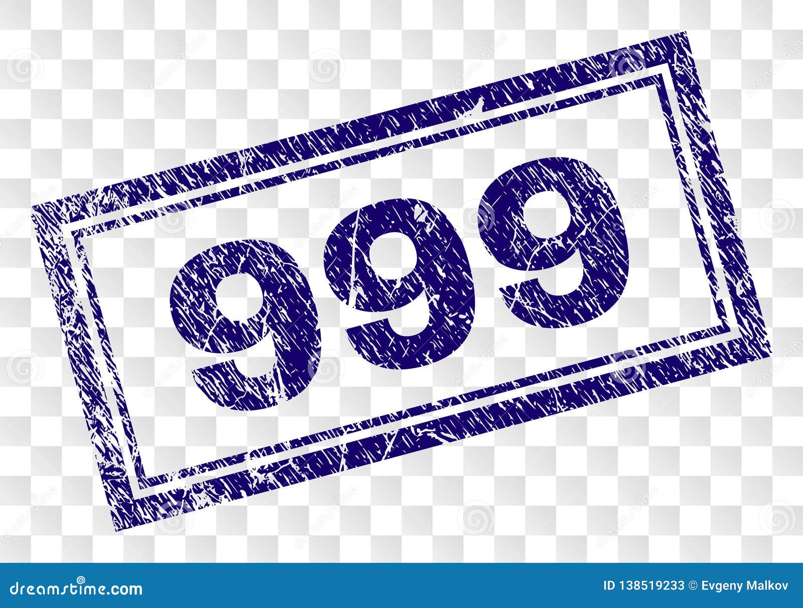 Scratched 999 Rectangle Stamp Stock Vector - Illustration of number ...